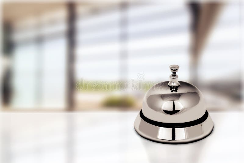 Reception Service Desk Bell Close-up View Stock Photo - Image of ...