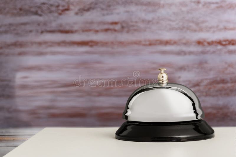 Reception Service Desk Bell, Close-up View Stock Photo - Image of ...