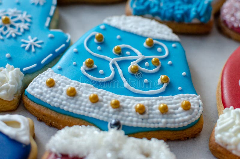 Beautifully Decorated Bell Shaped Christmas Cookie Stock Image - Image ...