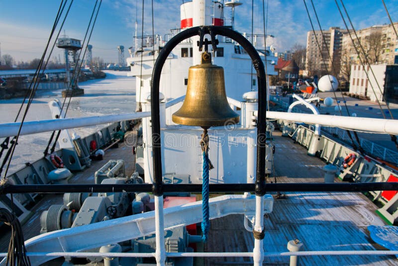 Bell by the Ship in the Afternoon Stock Photo - Image of metal ...