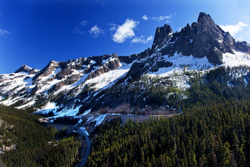 Bell Snow Mountain Washington Pass July Stock Photo - Image of cascades ...