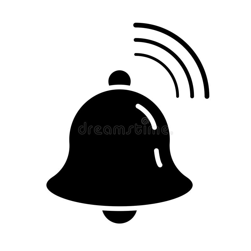 Bell with Sound Waves Silhouette Style Icon Stock Illustration ...