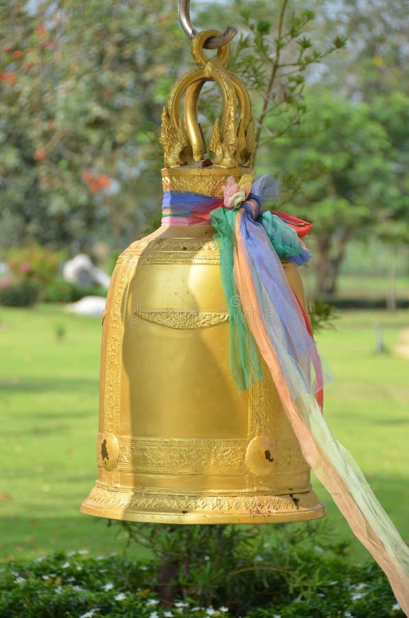Bell Structure in a Wat Temple Stock Image - Image of decoration, bell ...