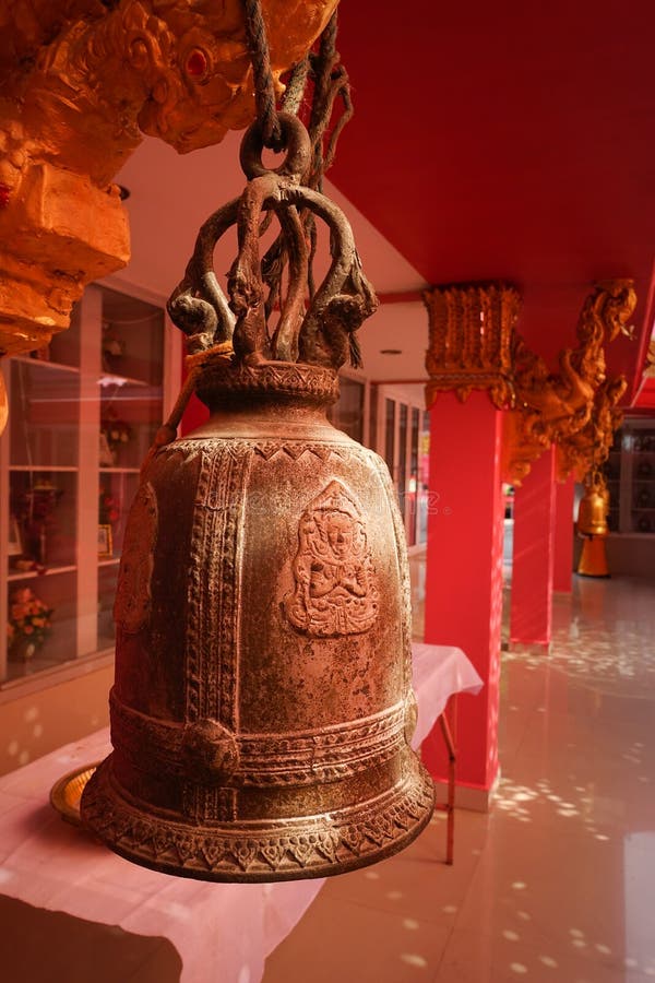 Thai temple bell. editorial photography. Image of closeup - 112803497