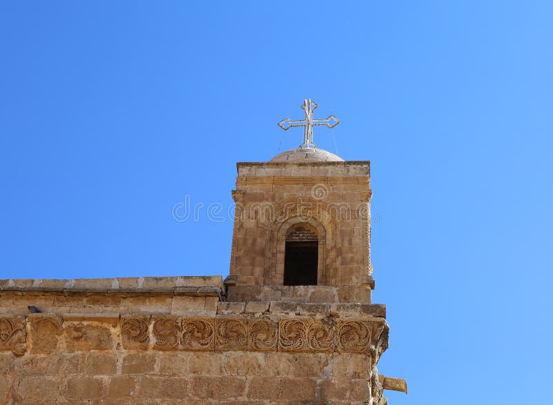 Bell Tower with Assyrian Cross in Mardin, Turkey Stock Image - Image of ...