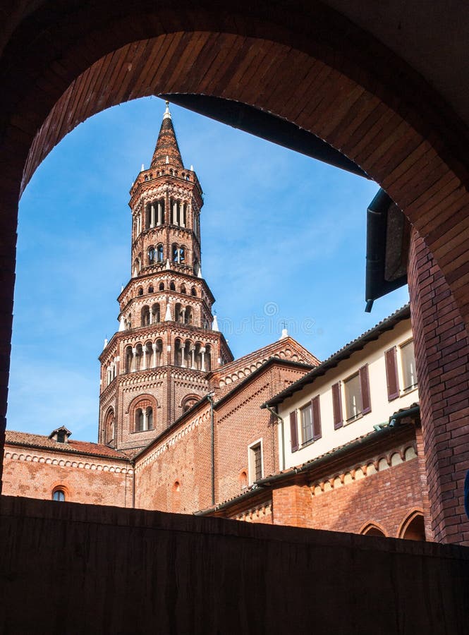 The Bell Tower of the Chiaravalle Abbey, in Milan Stock Photo - Image ...