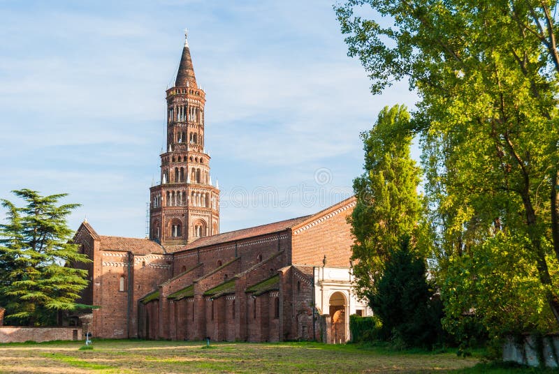The Bell Tower of the Chiaravalle Abbey in Milan Stock Photo - Image of ...