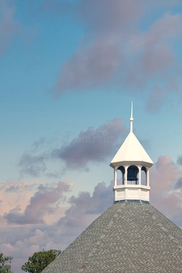 Bell Tower on Conical Roof stock image. Image of white - 173533833
