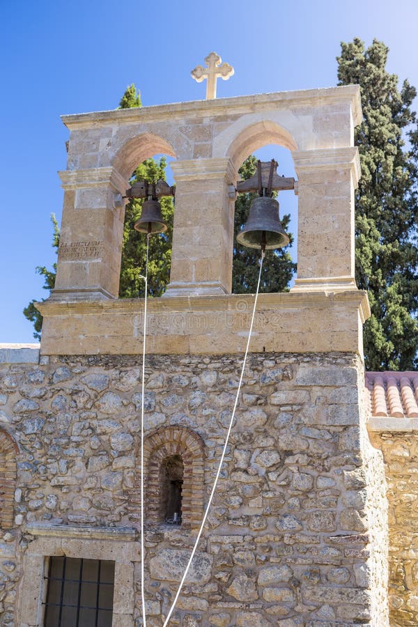 Bell Tower of Monastery Kera Kardiotissa Stock Photo - Image of europe ...