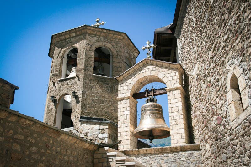 Bell-tower of Orthodox Monastery Stock Image - Image of church ...