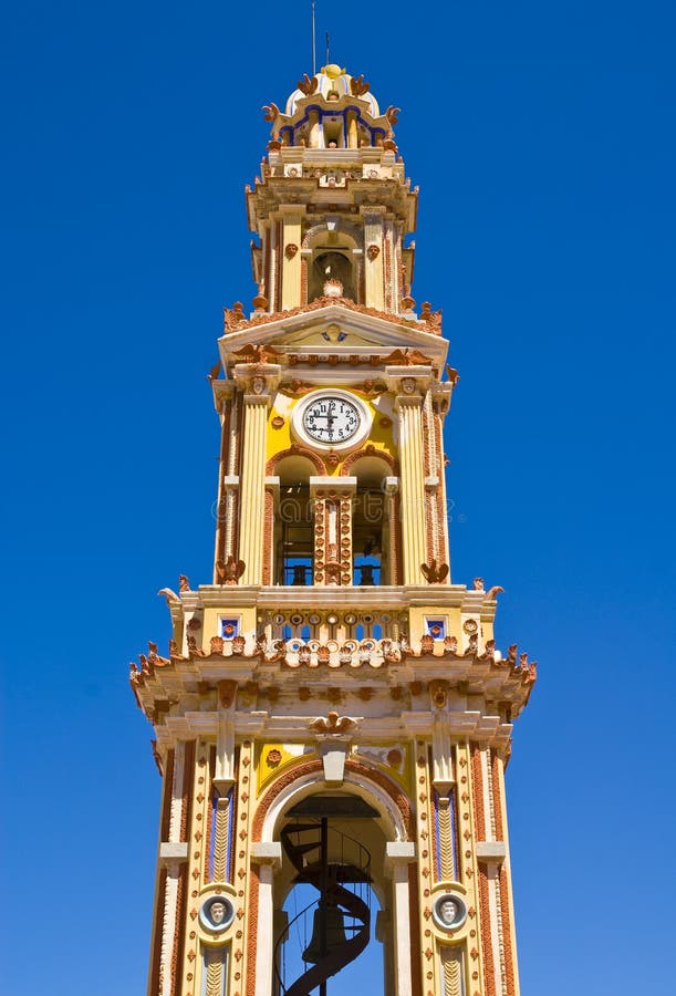 Bell tower of Panormitis stock image. Image of panormitis - 10523147