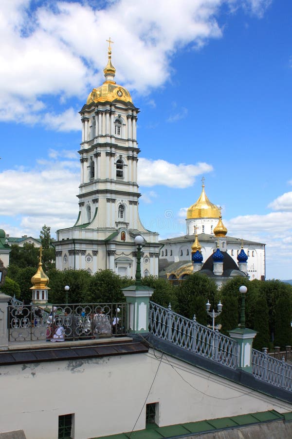 Bell Tower in Pochayiv Lavra in Pochayiv Stock Photo - Image of ...