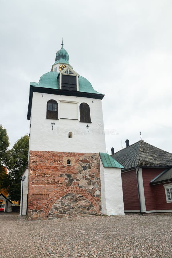 Bell Tower of Porvoo Cathedral at Autumn Stock Image - Image of church ...