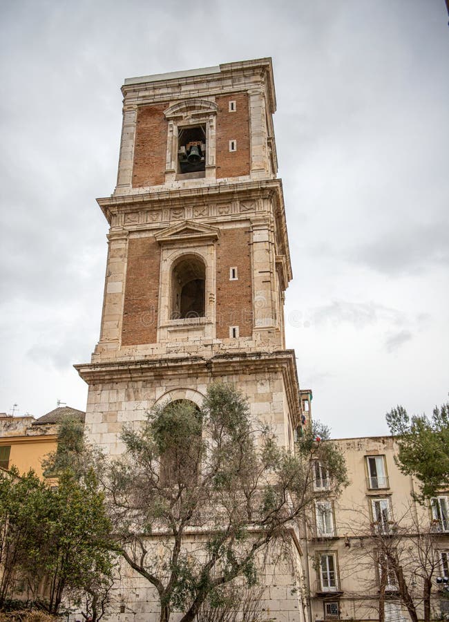 Bell Tower of Santa Chiara in Naples Stock Image - Image of napoli ...