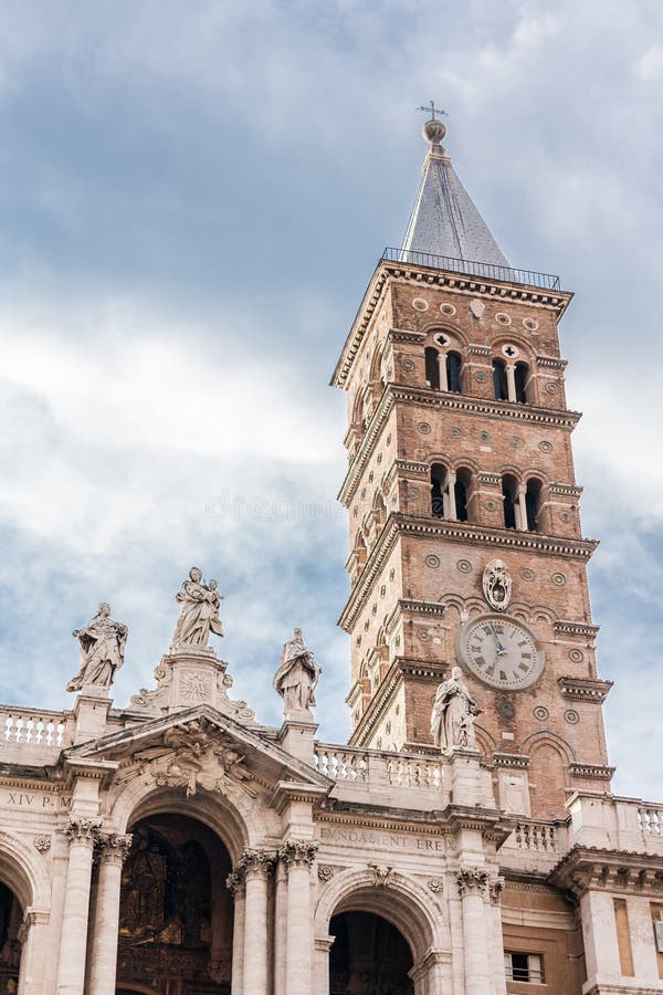 Bell Tower of Santa Maria Maggiore in Rome Stock Photo - Image of ...