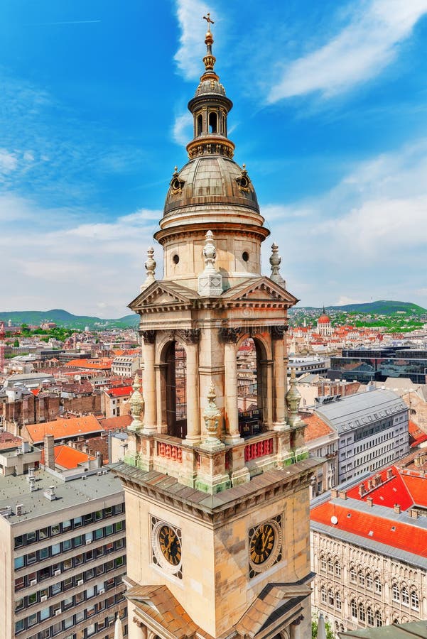 Bell Tower of St.Stephen Basilica in Budapest at Daytime Stock Image ...