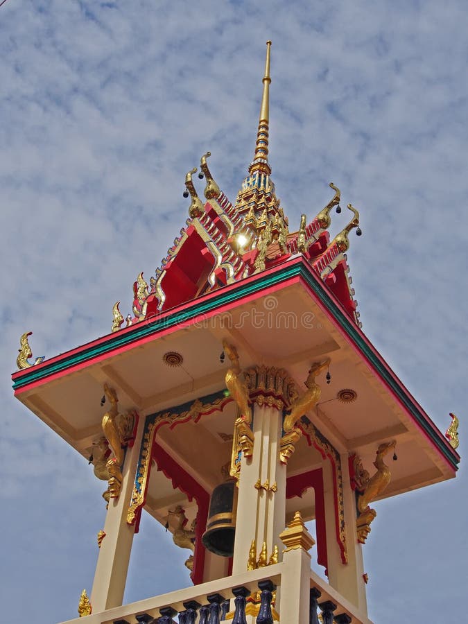 Bell Tower in Thai Temple stock image. Image of bangkok - 58530581
