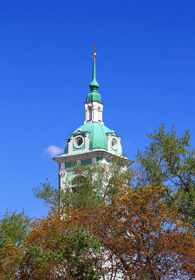 Bell tower among trees stock photo. Image of history - 69163320