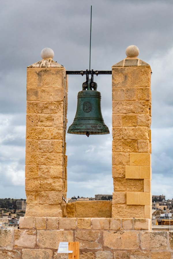 Bronze Bell of Valletta Fortress Stock Image - Image of ancient ...