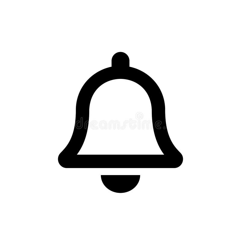 Bell with Notification Vector Icon. Notification Symbol on Blue ...