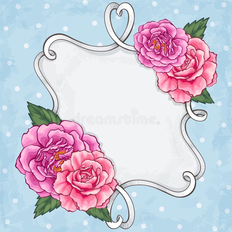Bella Carta Della Struttura Delle Rose Illustrazione Vettoriale ...