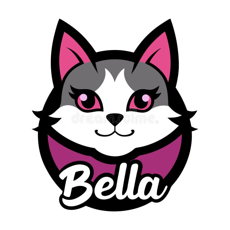 Bella cat head mascot logo stock illustration. Illustration of wildlife ...