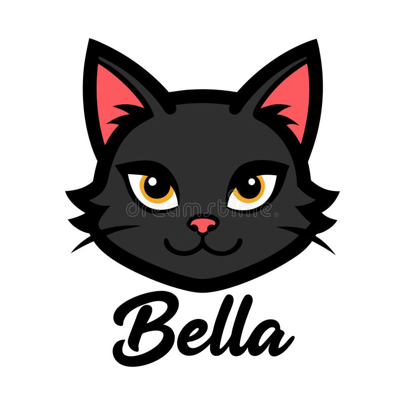 Bella cat head mascot logo stock vector. Illustration of head - 353080274