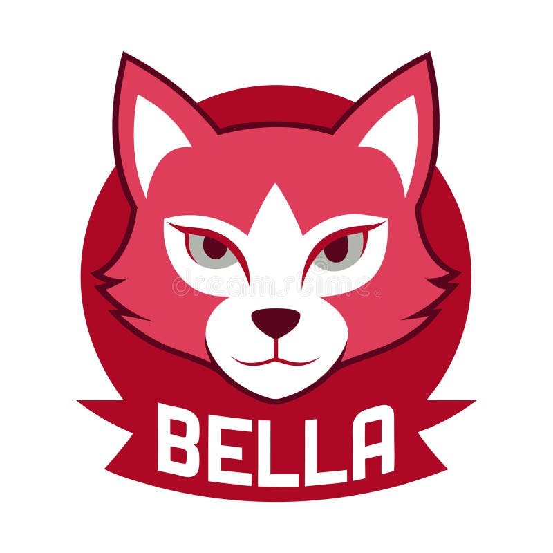 Bella cat head mascot logo stock vector. Illustration of sophie - 353080276