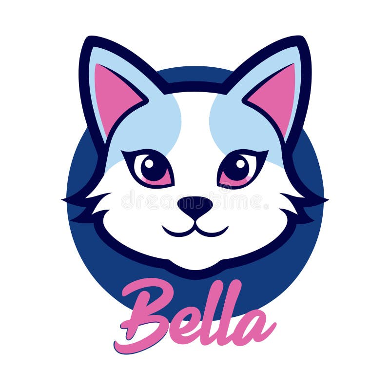 Bella cat head mascot logo stock illustration. Illustration of oliver ...