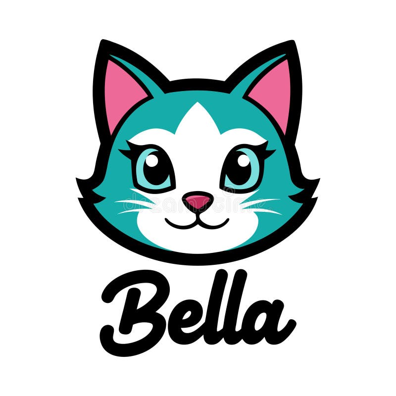 Bella cat head mascot logo stock vector. Illustration of graphic ...