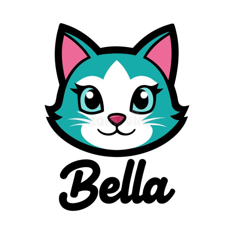 Bella cat head mascot logo stock vector. Illustration of graphic ...