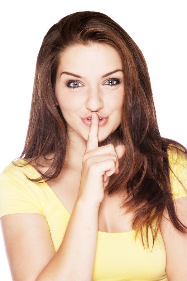 Bella donna che dice shh immagine stock. Immagine di femminile - 11055837