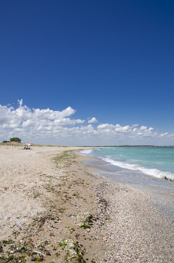 Spiaggia Di Mar Nero Dalla Vista Aerea Di Cui Sopra Fotografia Stock ...