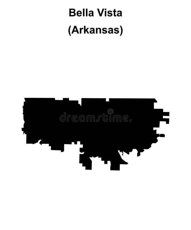 Bella Vista outline map stock vector. Illustration of bella - 357149252