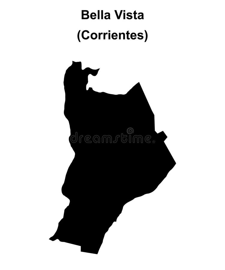 Bella Vista outline map stock vector. Illustration of corrientes ...