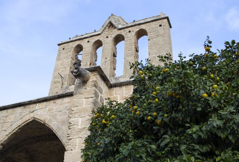 Bellabais Monastery, Bell Tower. Triangular Pediment Structure. Cyprus ...