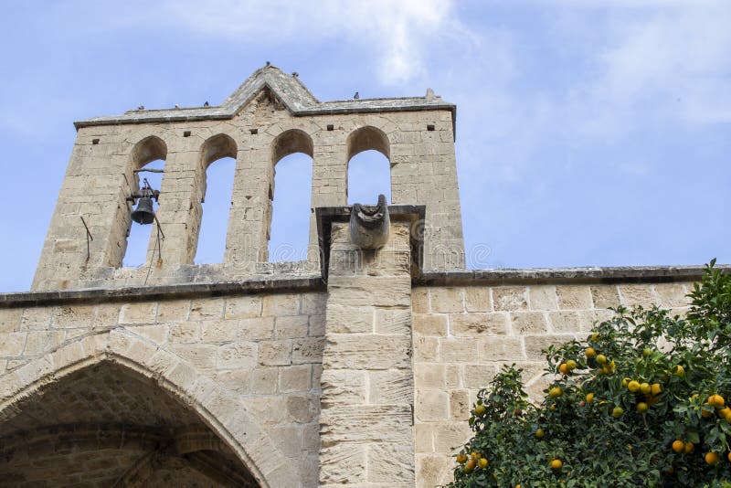 Bellabais Monastery, Bell Tower. Triangular Pediment Structure. Cyprus ...