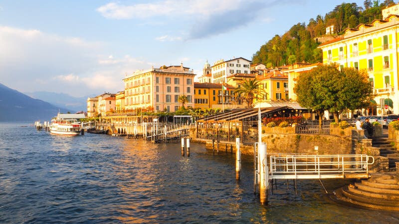 Bellagio Town with Lake Como Stock Photo - Image of boat, holiday: 91361470