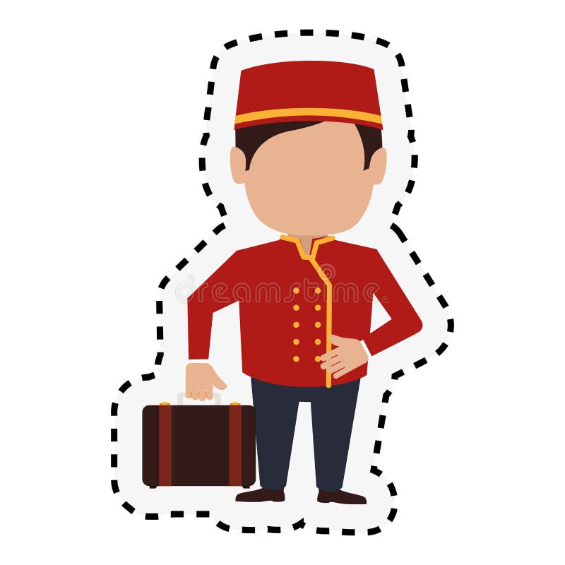 Bellboy Character Hotel Service Icon Stock Illustration - Illustration ...