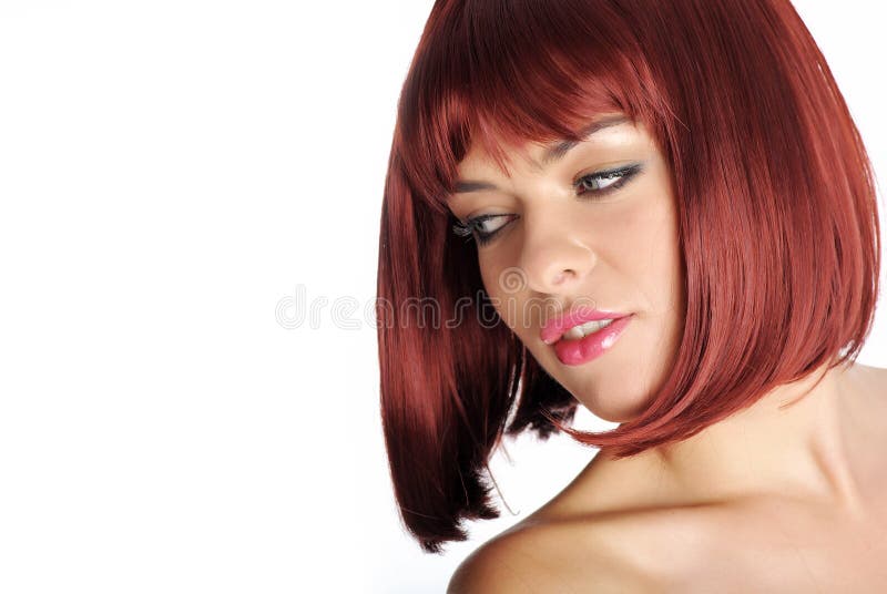 Belle femme rousse photo stock. Image du coiffure, rêve - 8258638