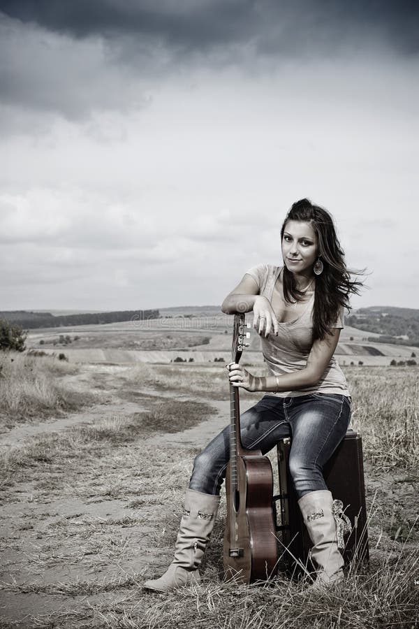 Belle Fille Sexy De Guitare De Pays Image Stock Image Du Attrayant