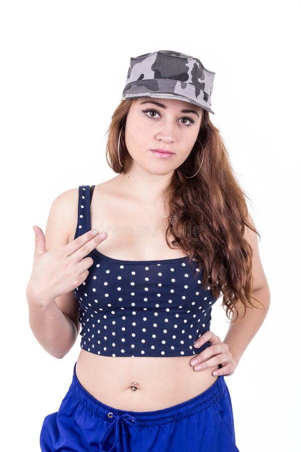 Belle Fille Sexy Portant Le Chapeau Et La Culture Militaires Photo