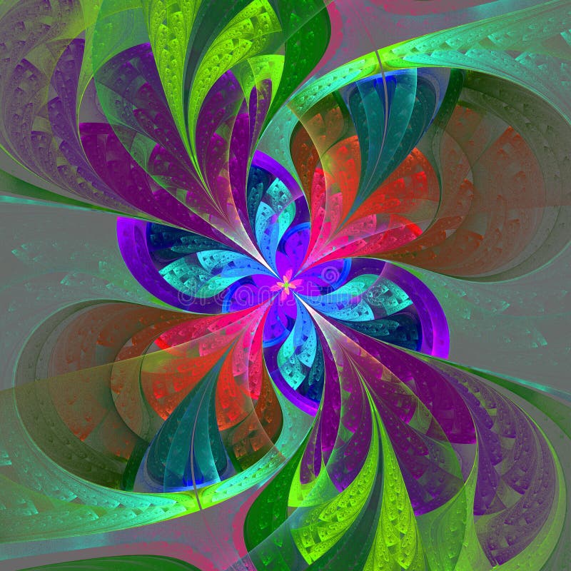 Belle Fleur Multicolore De Fractale Illustration Stock Illustration