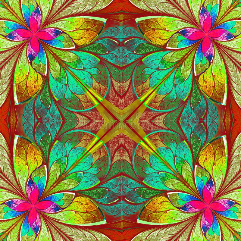 Belle Fleur Multicolore De Fractale Illustration Stock Illustration