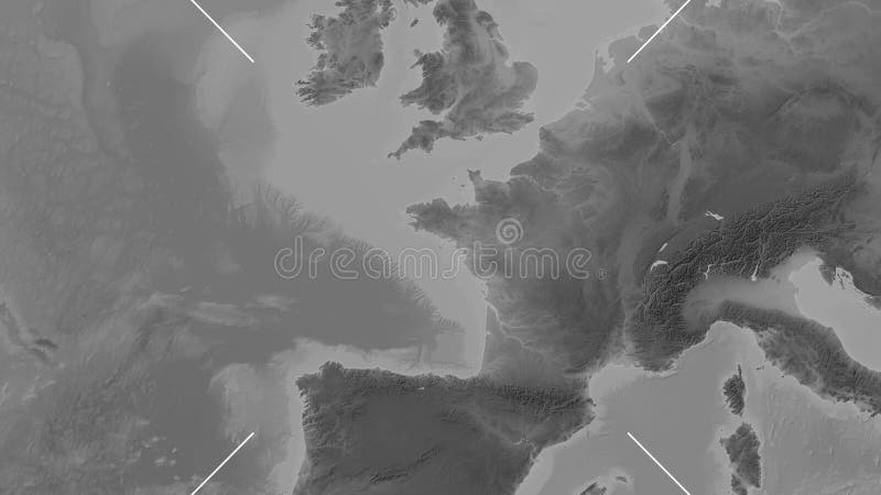 Belle-Ile Island in the Bay of Biscay. Bilevel Map. Zoom Stock Video ...