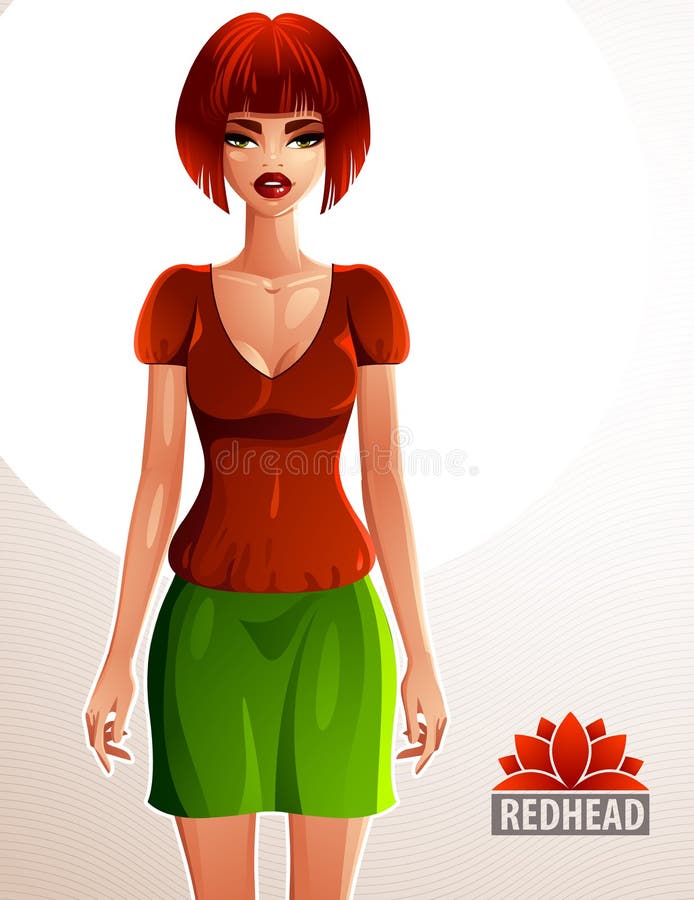 Belle Illustration Rousse De Dame Illustration de Vecteur ...