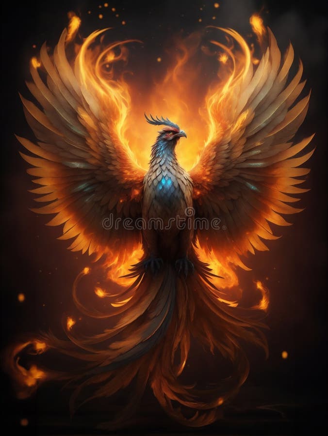 Belle Image De Phoenix Oiseau En Flammes Illustration Stock - Illustration of orange, mouche ...