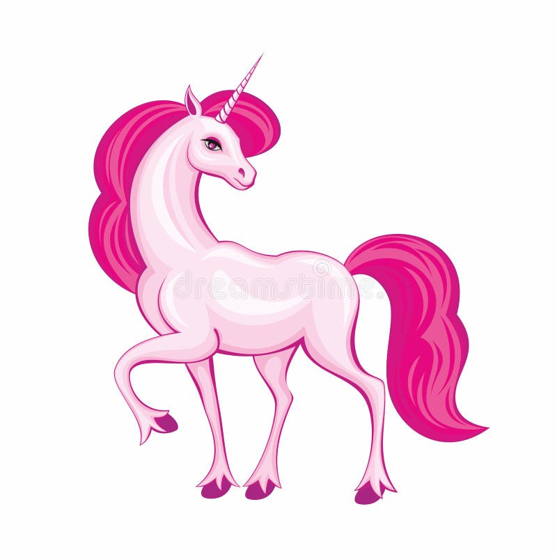 Belle licorne rose illustration de vecteur. Illustration du fée - 92271359