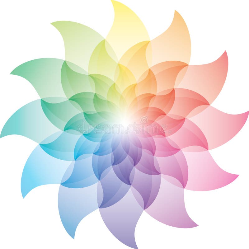 Belle Lotus Flower Color Wheel Icon Illustration de Vecteur ...