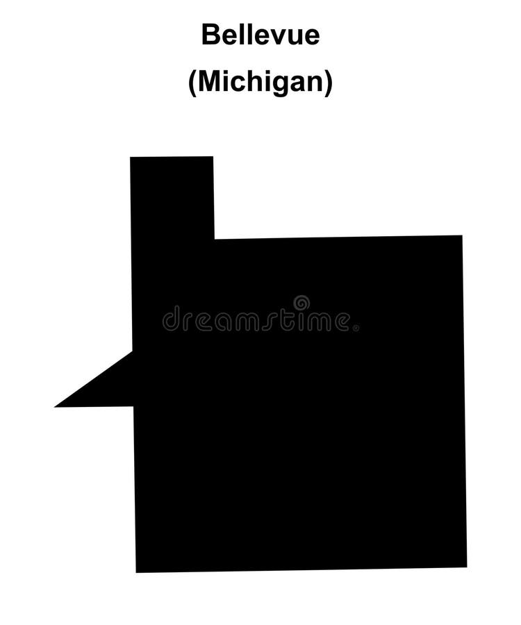 Bellevue outline map stock vector. Illustration of northern - 387408957